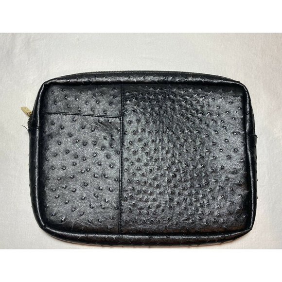 Lord & Taylor | Accessories | Lord Taylor Black Ostrich Embossed Faux ...